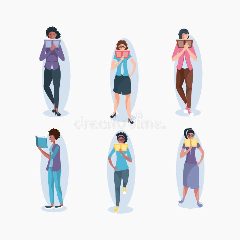 Books Reading Women Stock Illustrations – 1,357 Books Reading Women ...
