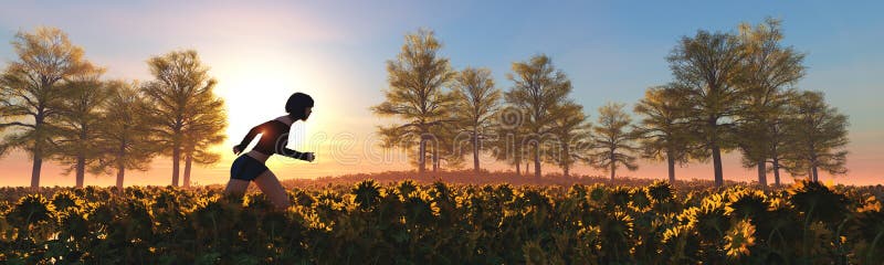 Woman Running in Sun stock image. Image of fitness, active - 2192365