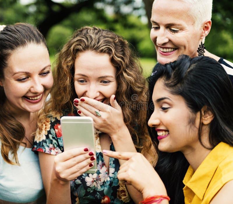 Group of Women Socialize Teamwork Happiness Concept Stock Image - Image ...
