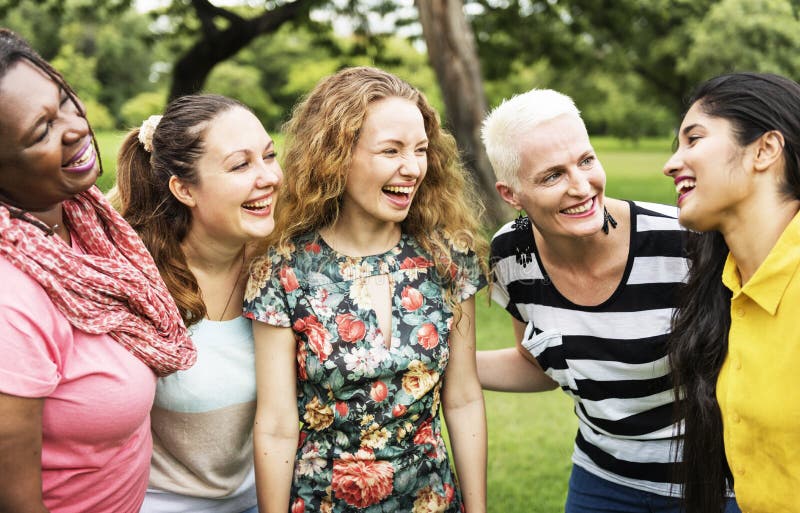 Group of Women Socialize Teamwork Happiness Concept Stock Image - Image ...