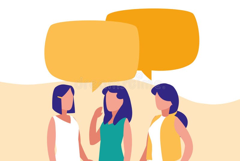 Group of Women Talking Characters Stock Vector - Illustration of ...