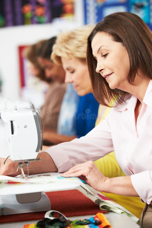 Woman Sewing Quilt stock photo. Image of fifties, hobby - 33562992