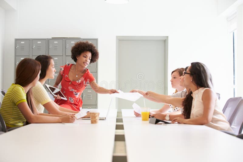 Group of Women Working Together in Design Studio Stock Image - Image of ...