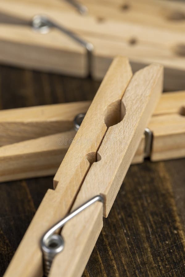 A Group of Wooden Clothespins for Drying Clothes Stock Photo - Image of ...