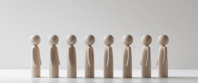 Group of Wooden Figures Standing in a Circle Stock Photo - Image of ...