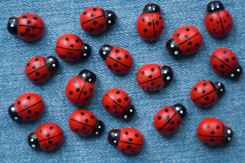 A Group Of Wooden Ladybugs. Stock Photo - Image of ladybird, critters ...