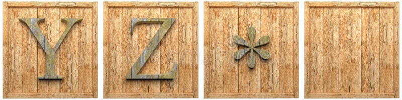 Group of Wooden Letters YZ Framed Stock Illustration - Illustration of ...