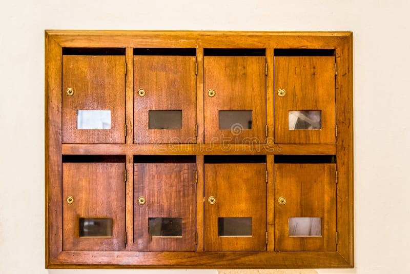 Wooden Mailboxes stock image. Image of mail, wooden - 112358401