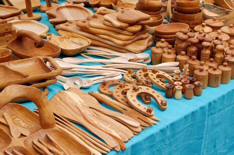 Group of Wooden Spoons and Dishes Stock Photo - Image of hand, heritage ...