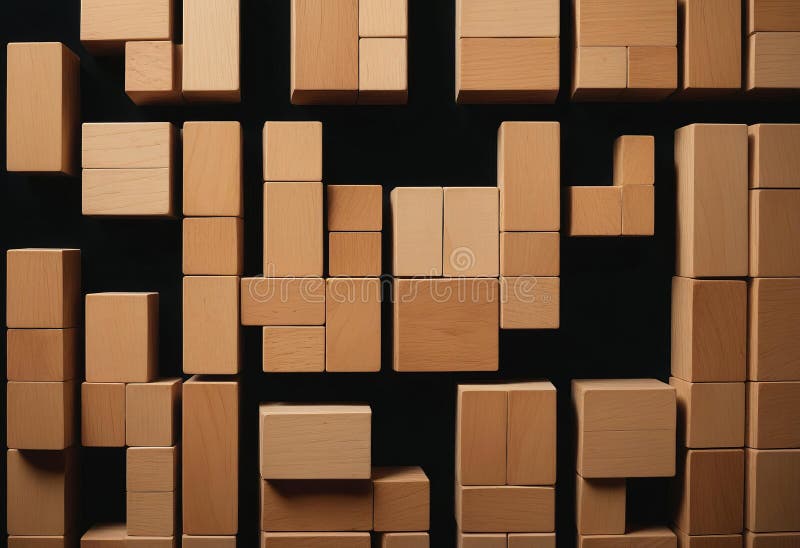 A Group of Wooden Square Blocks Arranged Stock Illustration ...