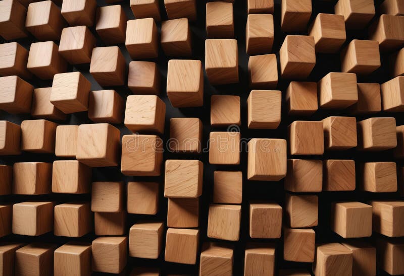 A Group of Wooden Square Blocks Arranged Stock Illustration ...