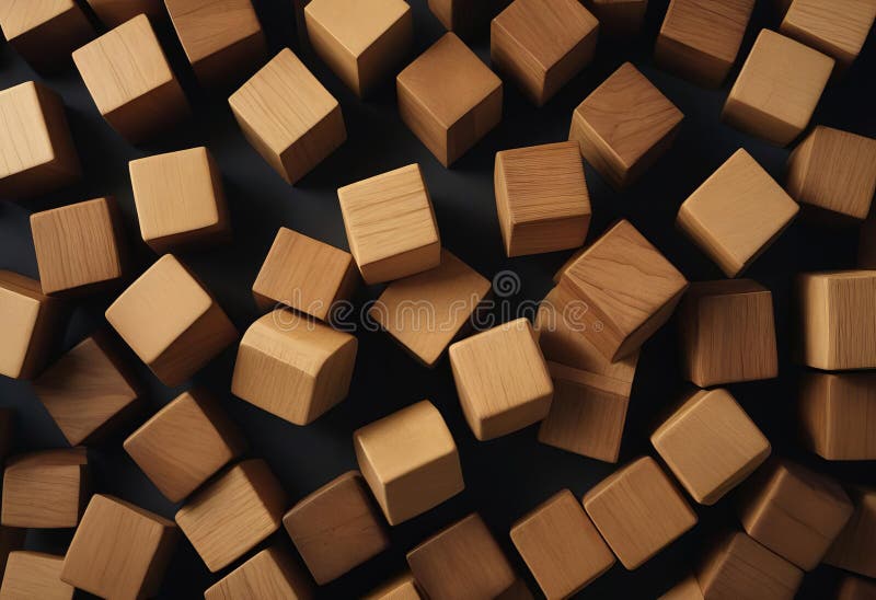 A Group of Wooden Square Blocks Arranged Stock Illustration ...
