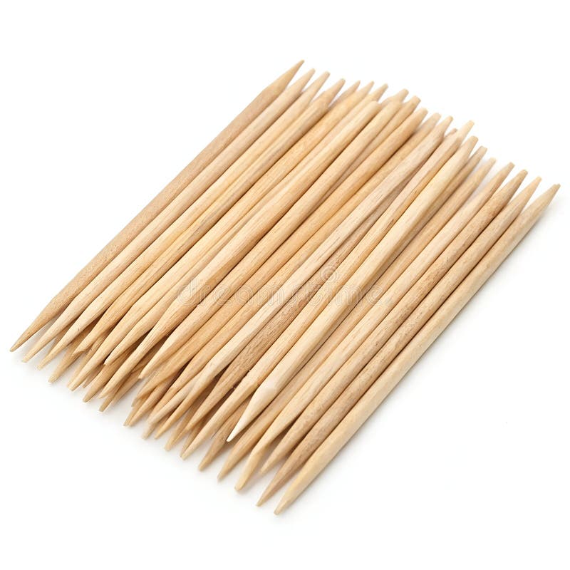 Group Wooden Toothpicks Isolated on White Background Stock Illustration ...