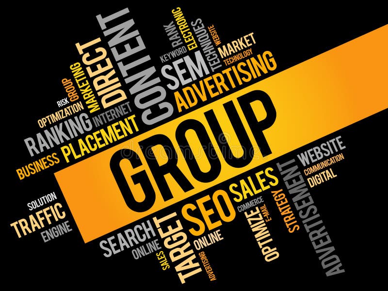 GROUP word cloud stock photo. Image of group, communication - 199601588