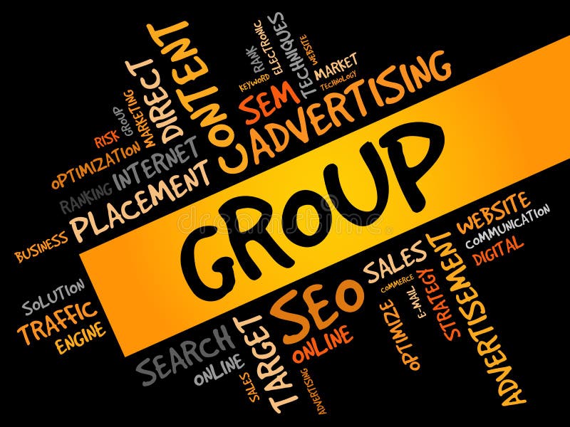 GROUP word cloud stock illustration. Illustration of authority - 199950338