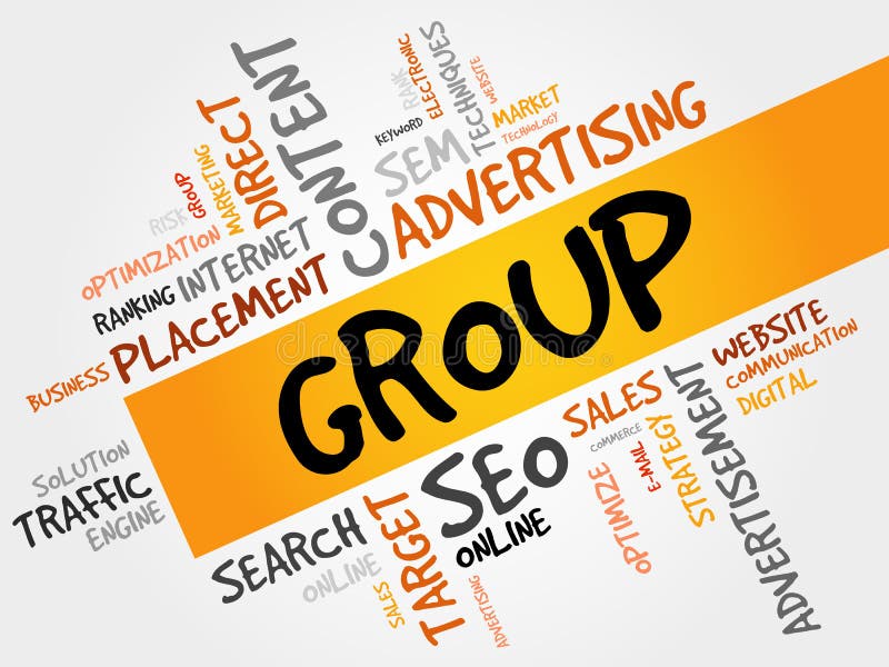 GROUP word cloud stock illustration. Illustration of authority - 199950338
