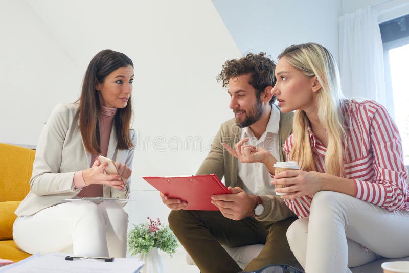 Group of Work Colleagues Working Together Stock Photo - Image of ...