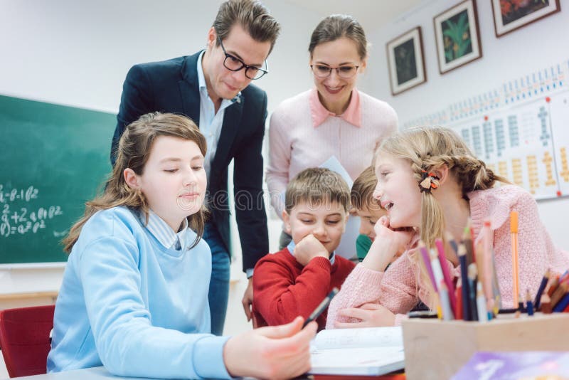 Group Work Session in School with Teachers and Pupils Stock Image ...