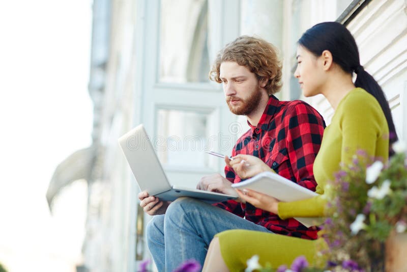 Group work of students stock image. Image of coursework - 104601611