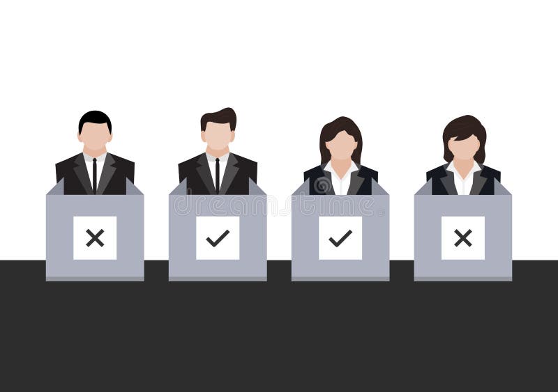 Group of Work Voter at Polling Station Vector Ep05 Stock Illustration ...