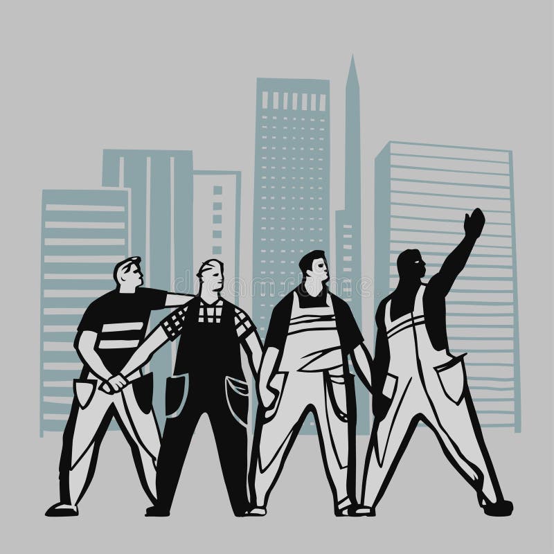 Group of workers stock vector. Illustration of strike - 39077094