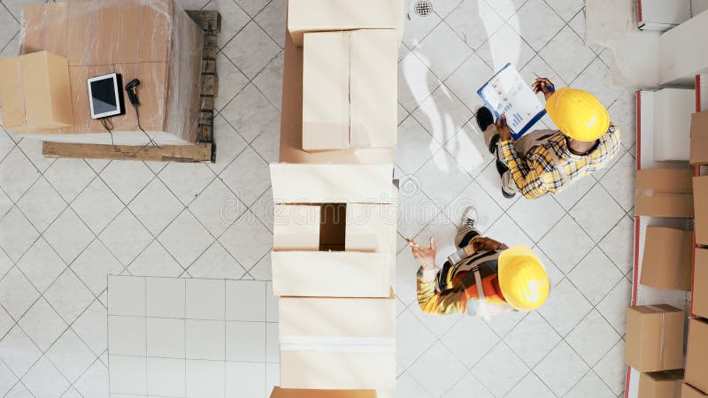 Group of Workers Doing Quality Control in Warehouse Stock Photo - Image ...
