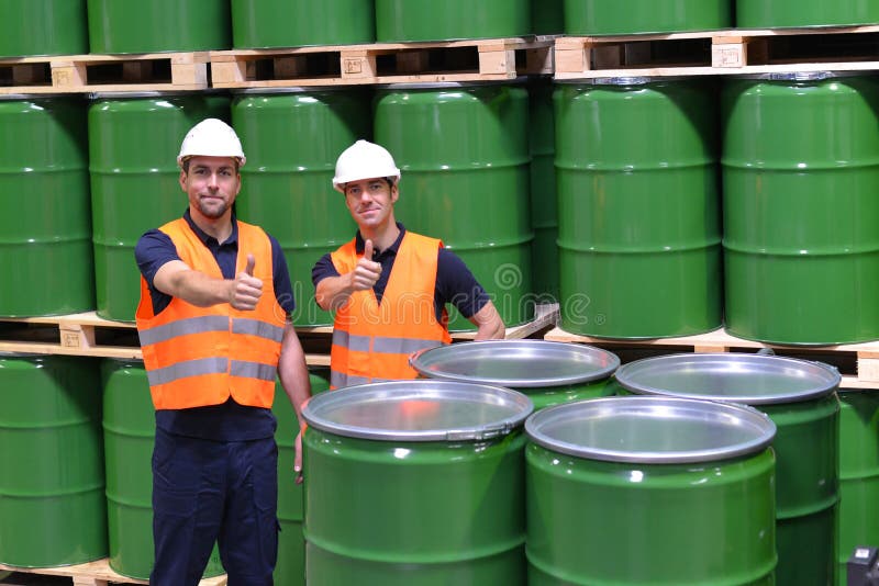 Group of Workers in the Logistics Industry Work in a Warehouse with ...