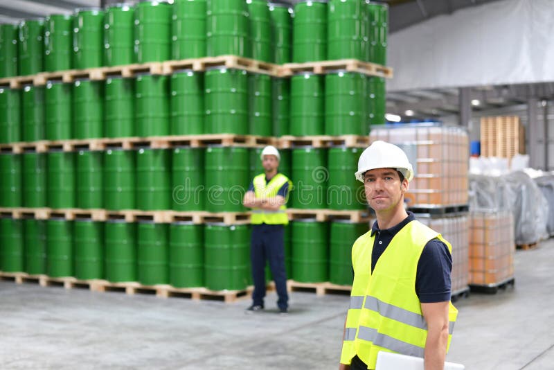 Group of Workers in the Logistics Industry Work in a Warehouse W Stock ...