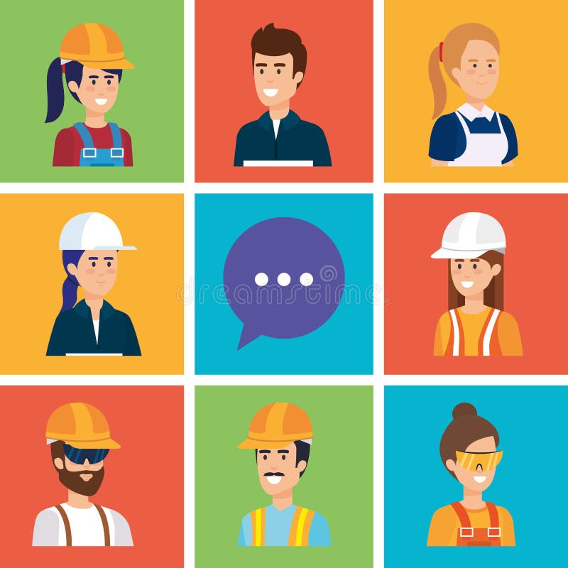 Industrial Talking Workers Stock Illustrations – 181 Industrial Talking ...