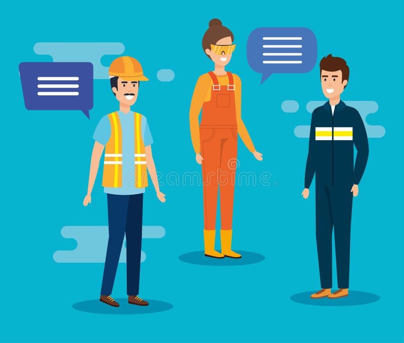 Group of Workers Talking Characters Stock Vector - Illustration of ...