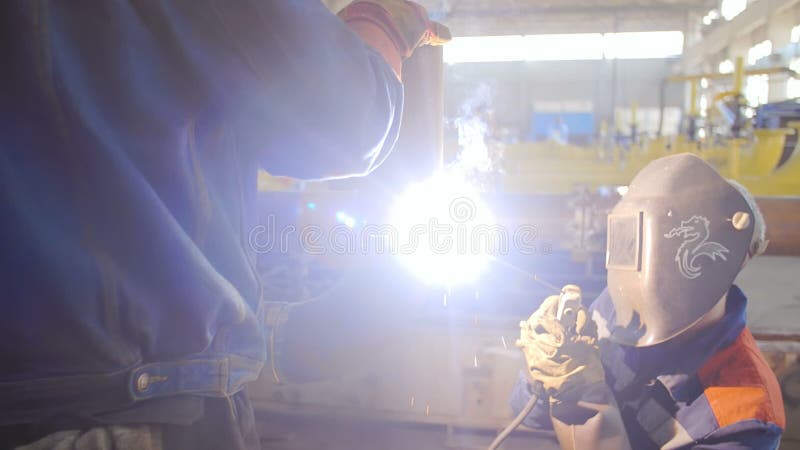 Man Welding Stainless Steel in Garage Stock Video - Video of ...