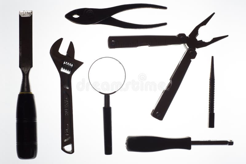 Working tools sketch stock image. Image of worker, poster - 183596729