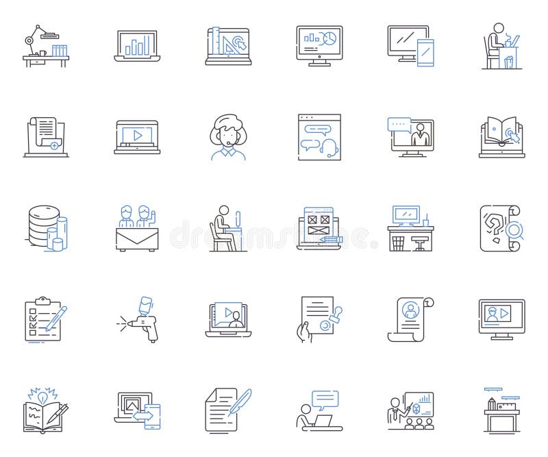 Group Workshop Line Icons Collection. Collaboration, Creativity ...