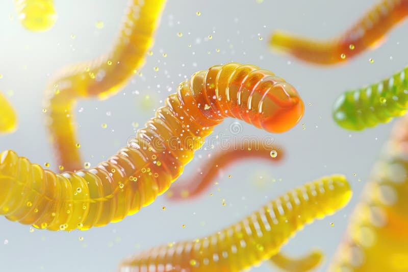 A Group of Worms Floating in the Air. Suitable for Science or Nature ...