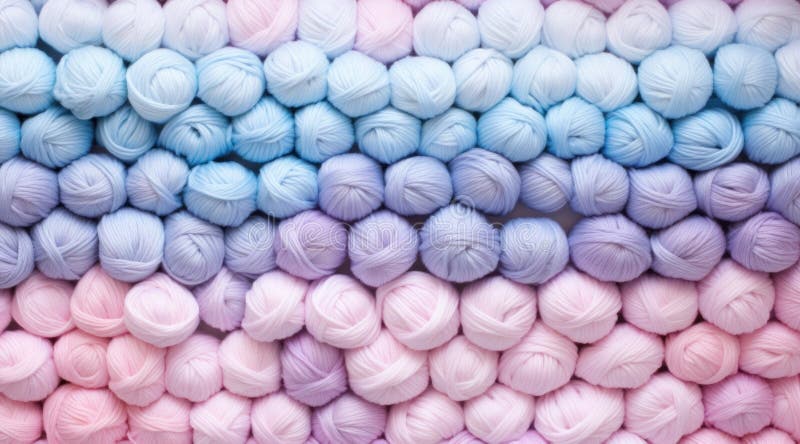 A Group of Yarns in Various Colors Over a Pink Background Stock Photo ...