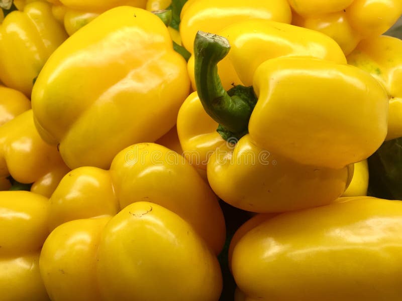 Group of Yellow Bell Chili Pepper Stock Image - Image of bell, sweet ...