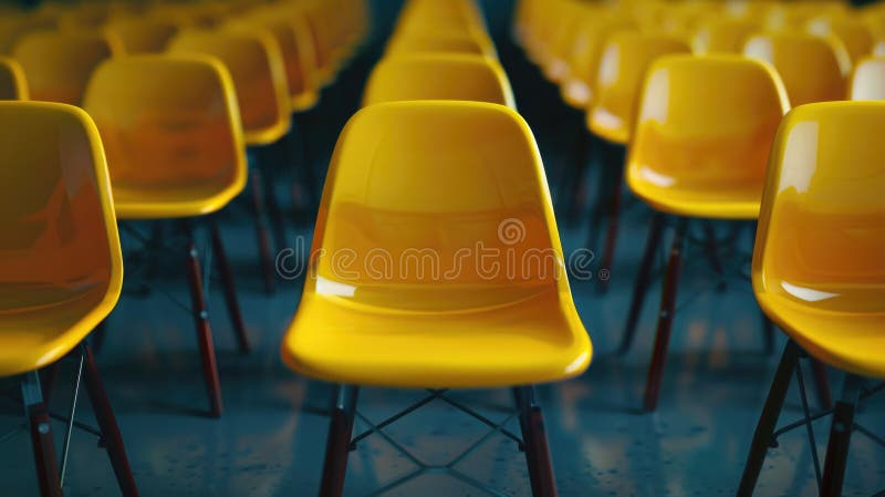 A Group of Yellow Chairs in a Room, Perfect for Interior Design ...
