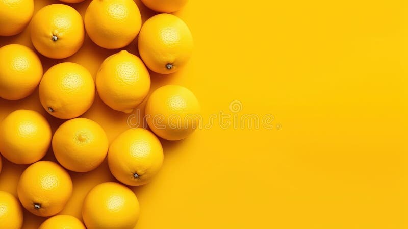 Group of Yellow Lemon Copy Space Yellow Background Defocused Stock ...