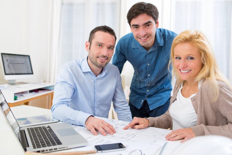 Group of Young Active People Working Together Stock Photo - Image of ...