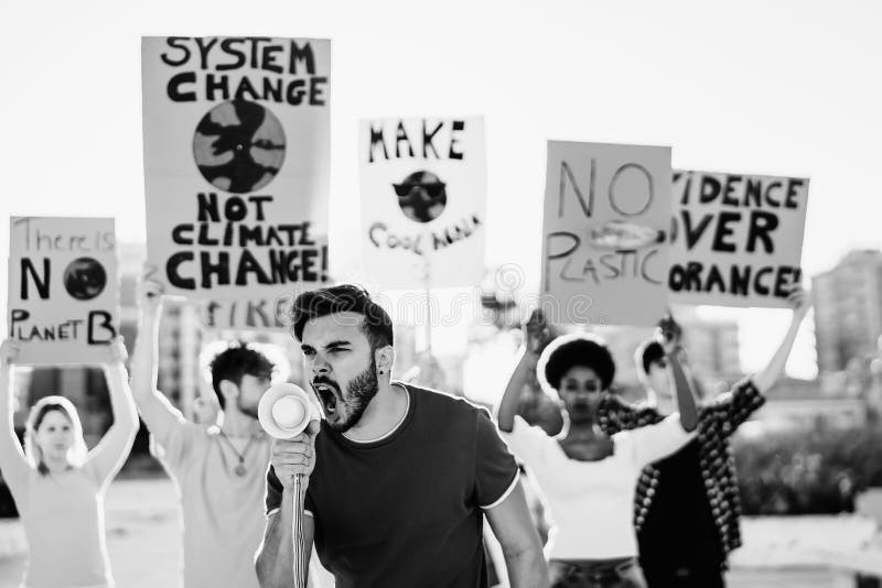 Group of Young Activists Protesting for Climate Change Stock Image ...