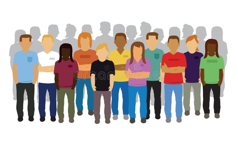 Group of Young Adult Unite Diversity Stock Vector - Illustration of ...