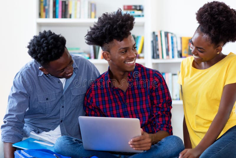 Group of Young African American Computer Science Students Stock Image ...