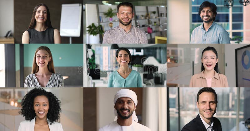 Group of Multicultural Businesspeople, Staff Members Posing for Camera ...