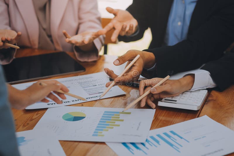 Group of Young Asian Business People Brainstorm Collaboration Ideas at ...