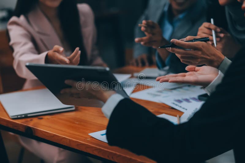 Group of Young Asian Business People Brainstorm Collaboration Ideas at ...