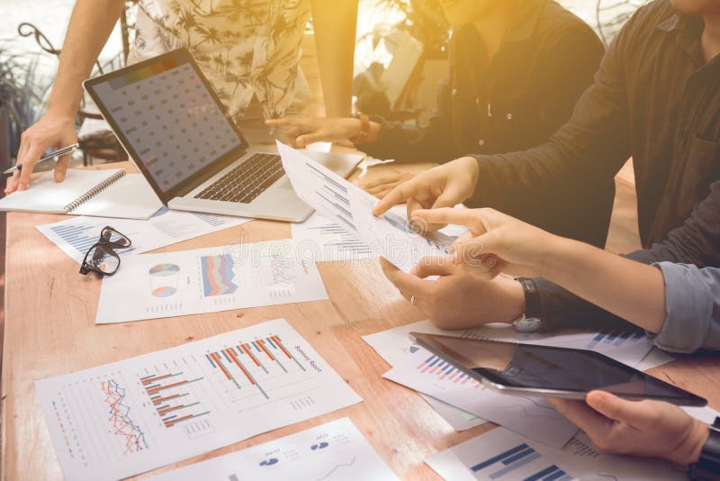 Group of Young Asian Developers Working on Table with Brainstorm Stock ...