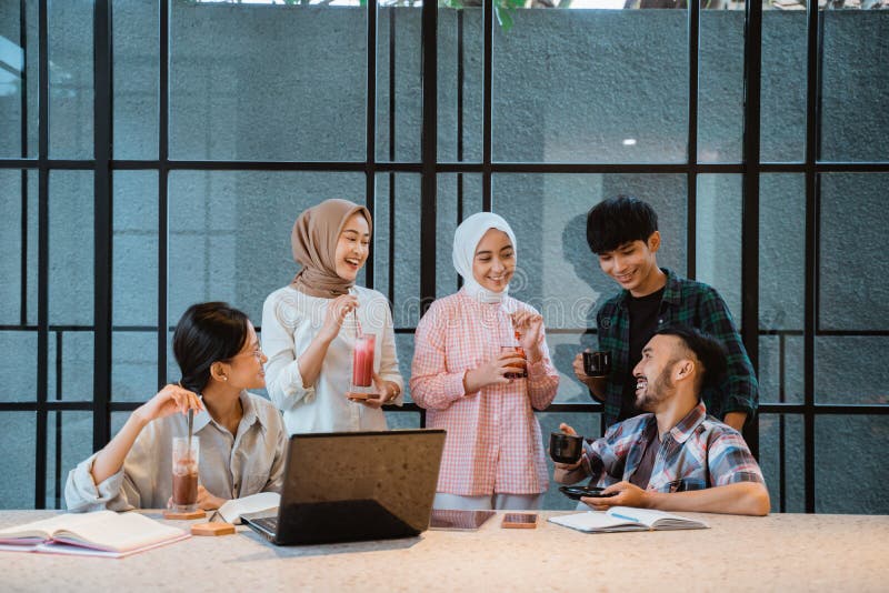 A Group of Young Asian People Enjoying Chatting Stock Photo - Image of ...
