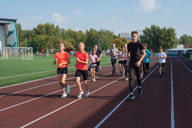 Group of Young Athlete Runnner are Training Stock Image - Image of ...