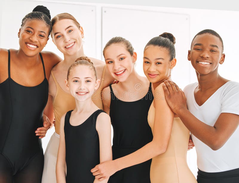 Friends Forever in Life and Ballet. a Group of Young Ballet Dancers ...