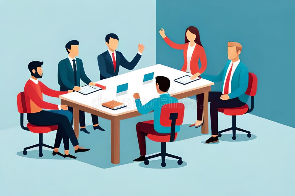 Group of Young Business People Collaborating, Solving Problems ...